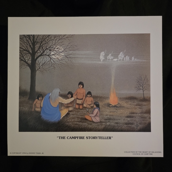 Art | Johnny Tiger Jr The Campfire Storyteller Signed Numbered 266300 ...